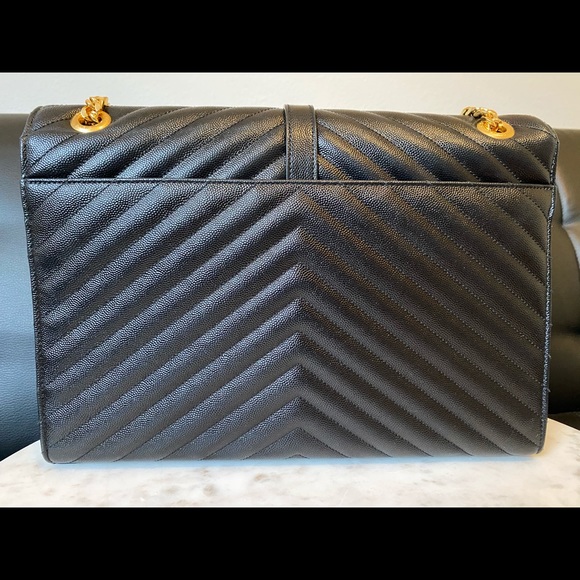 Yves Saint Laurent | Bags | Ysl Large Envelope Chain Bag In Black ...